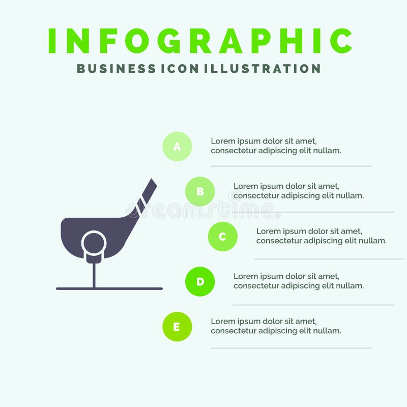 Aim, Ball, Club, Golf, Shot Solid Icon Infographics 5 Steps ...