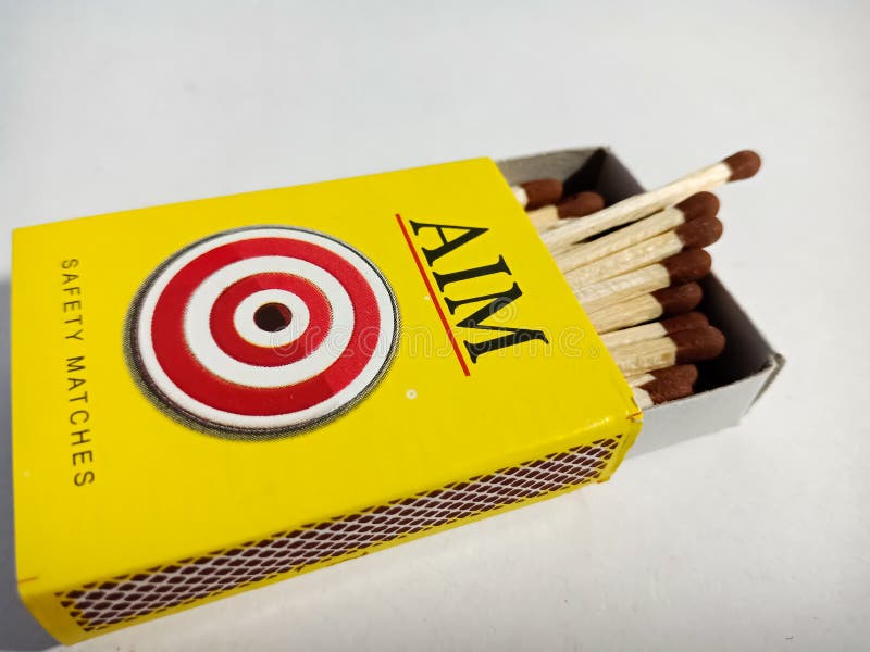 Aim Branded Matchsticks Pack Presented Isolated on White Background in ...