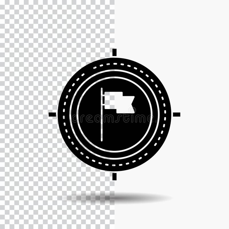 Aim, Business, Deadline, Flag, Focus Glyph Icon on Transparent ...