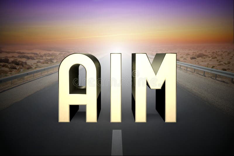 Aim Concept, Road - 3D Rendering Stock Illustration - Illustration of ...