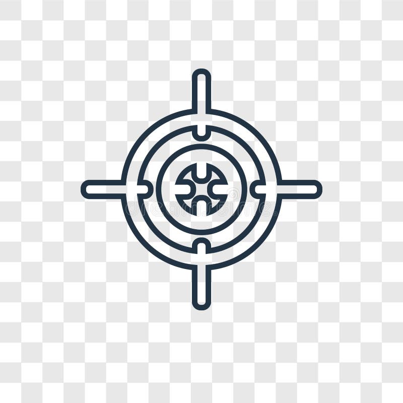 Aim Concept Vector Linear Icon Isolated on Transparent Background, Aim ...