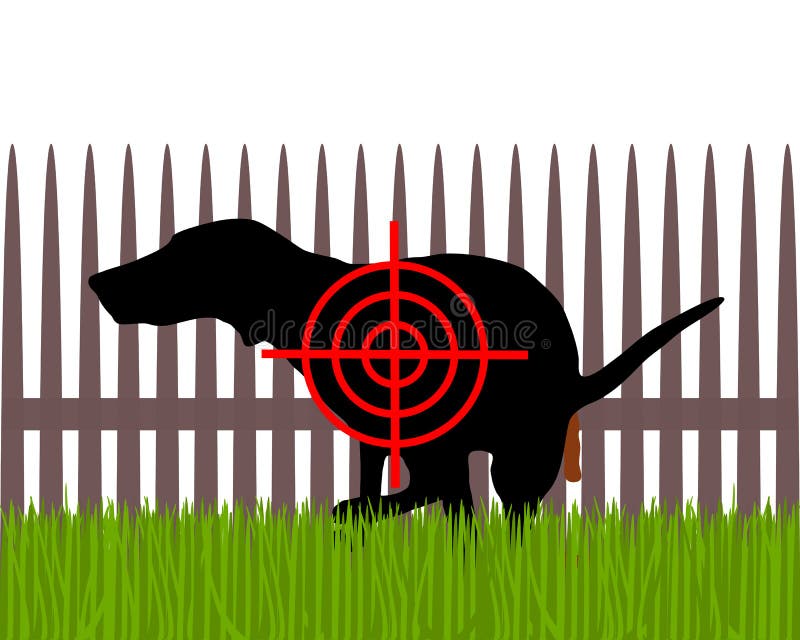 Aim at dog crapping stock vector. Illustration of plant - 55913832