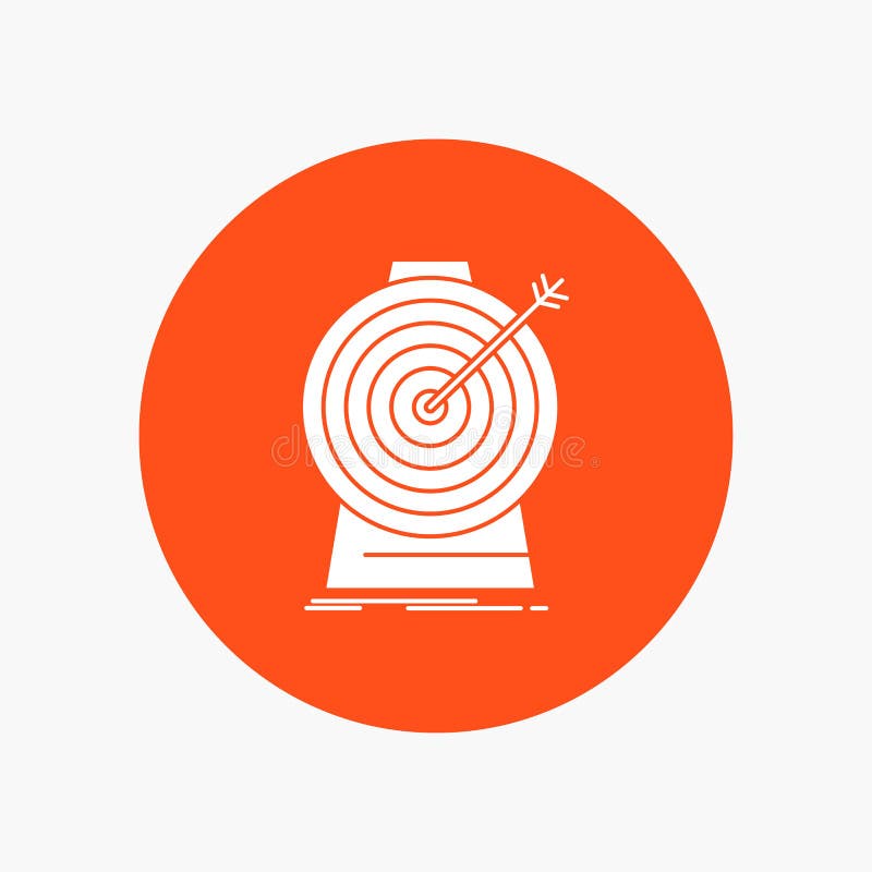 Aim, Focus, Goal, Target, Targeting White Glyph Icon in Circle. Vector ...