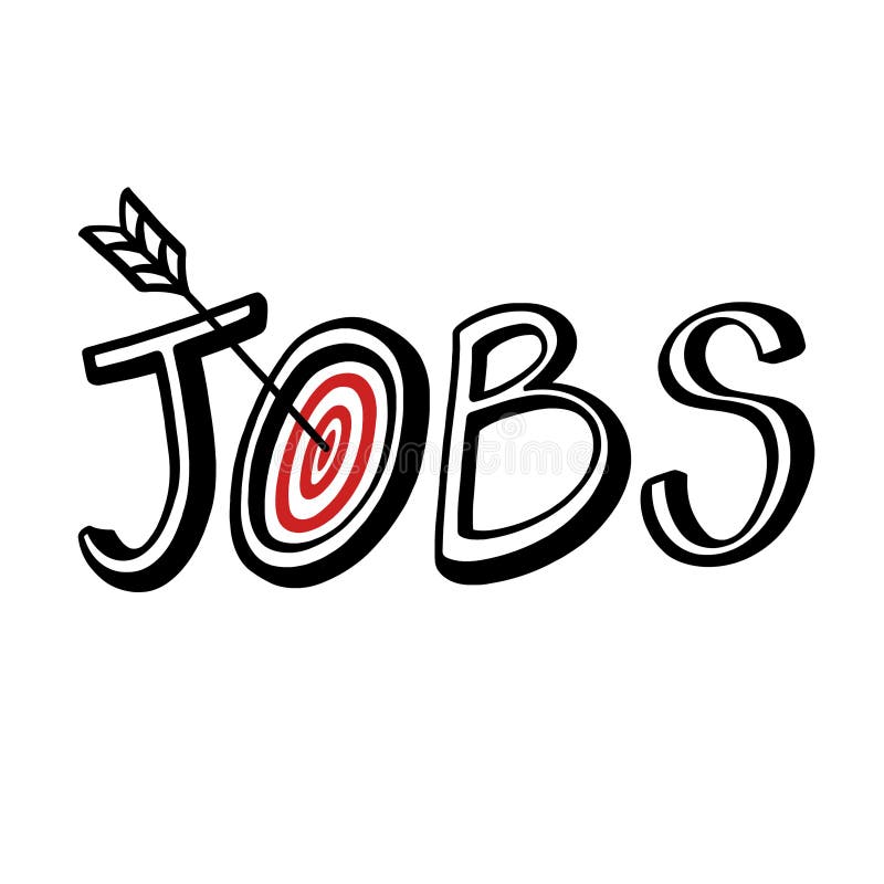Jobs Opportunities Concept. Aim for Good Jobs Stock Illustration ...