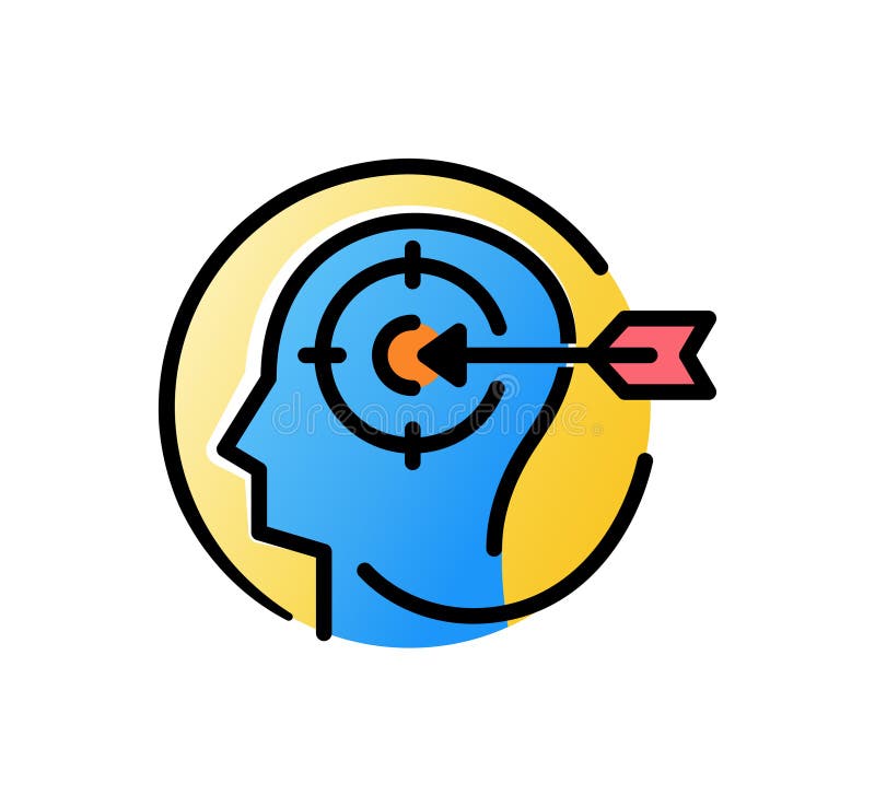 Aim Head Strategy Icon Logo Stock Illustration - Illustration of black ...