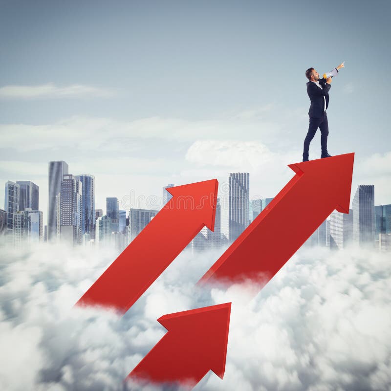 Aim high in business stock image. Image of growing, confident - 69546699