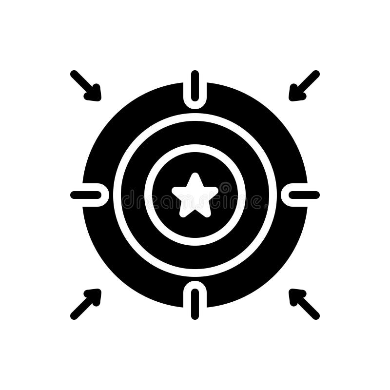 Black Solid Icon for Aim, Point and Target Stock Vector - Illustration ...