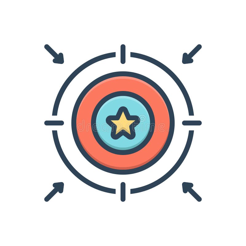 Color Illustration Icon for Aim, Point and Target Stock Illustration ...