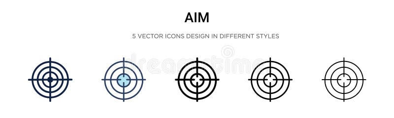 Aim Icon in Filled, Thin Line, Outline and Stroke Style. Vector ...