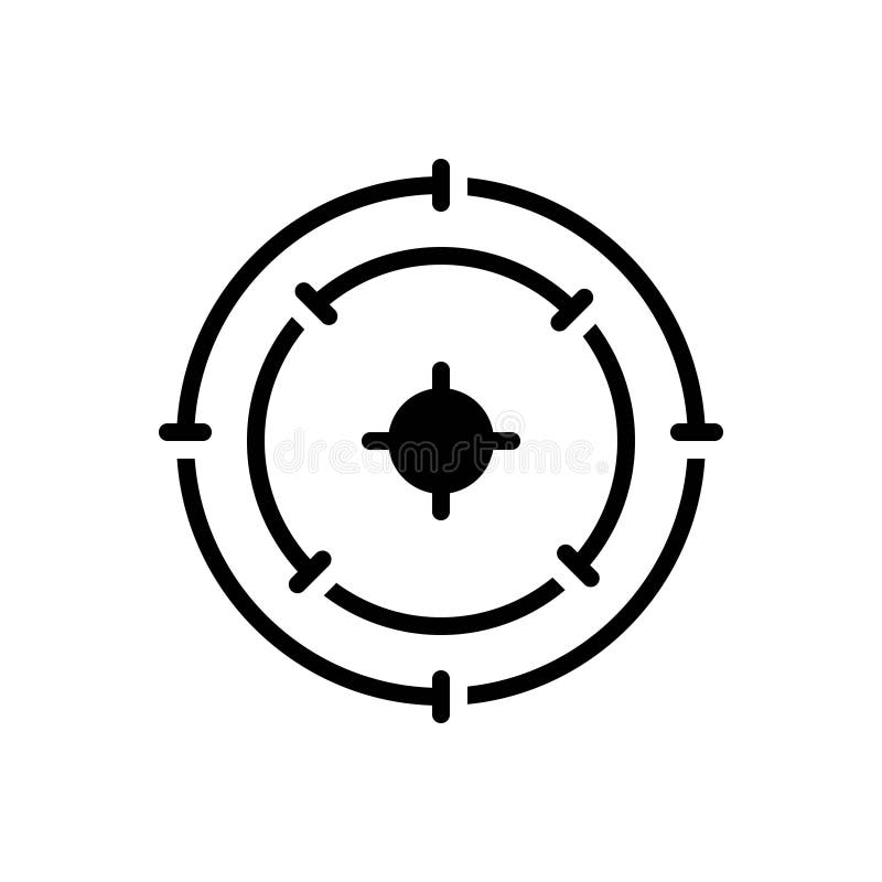 Black Solid Icon for Aim, Focus and Goal Stock Illustration ...