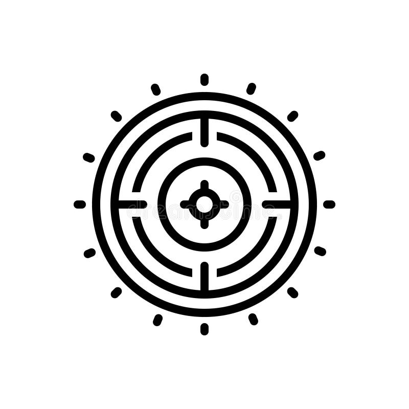 Black Line Icon for Aim, Target and Focal Stock Vector - Illustration ...