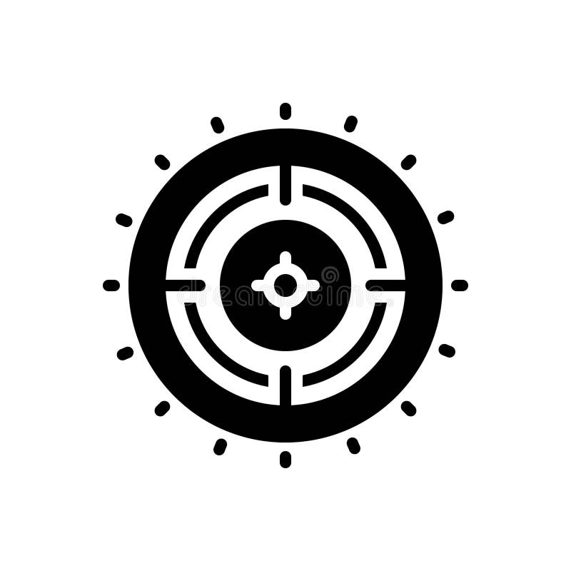 Black Solid Icon for Aim, Target and Focal Stock Illustration ...