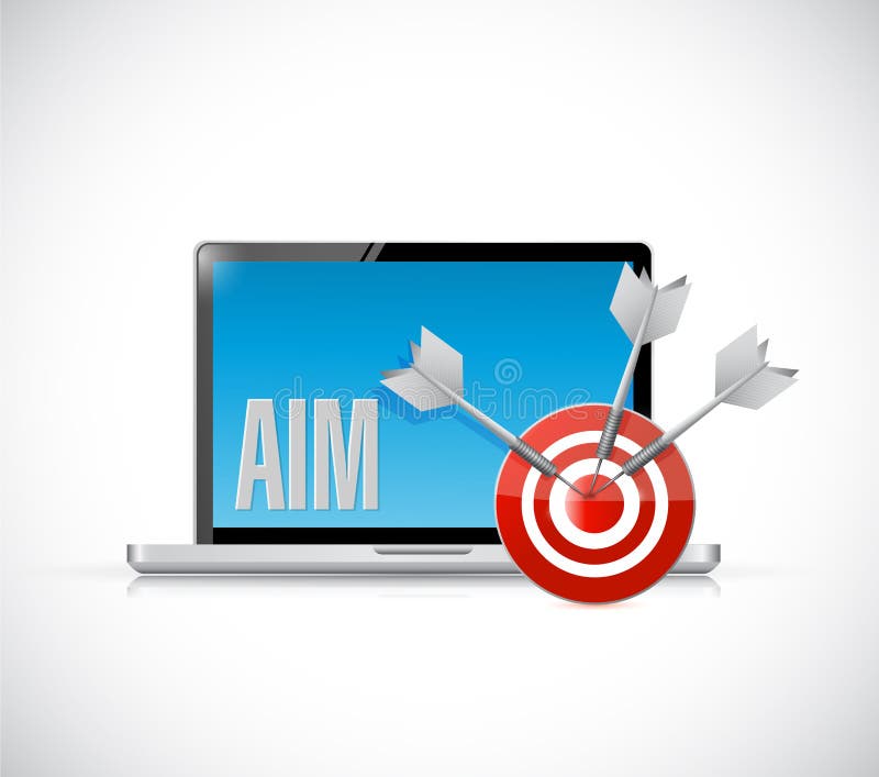 Aim Laptop Target Illustration Design Stock Image - Image of ...