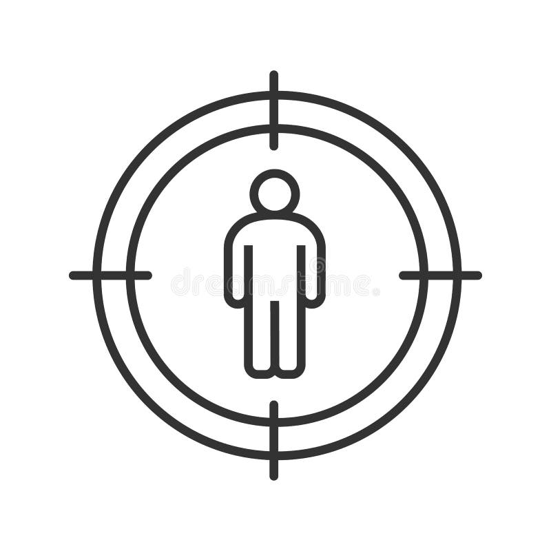 Aim on man linear icon stock vector. Illustration of human - 169287246