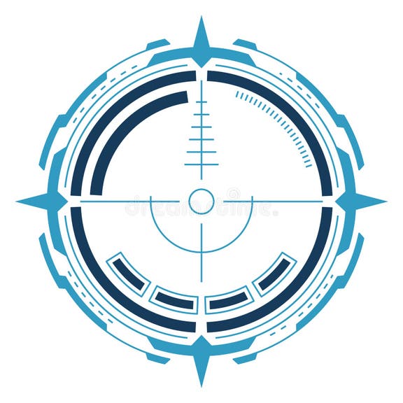 Aim Pointer Tech Hud Style. Interface Panel Stock Vector - Illustration ...