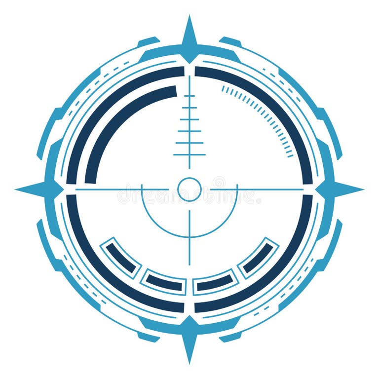 Aim Pointer Tech Hud Style. Interface Panel Stock Vector - Illustration ...
