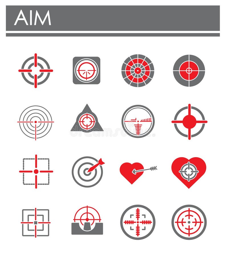 Aim Related Icons Set on Background for Graphic and Web Design ...