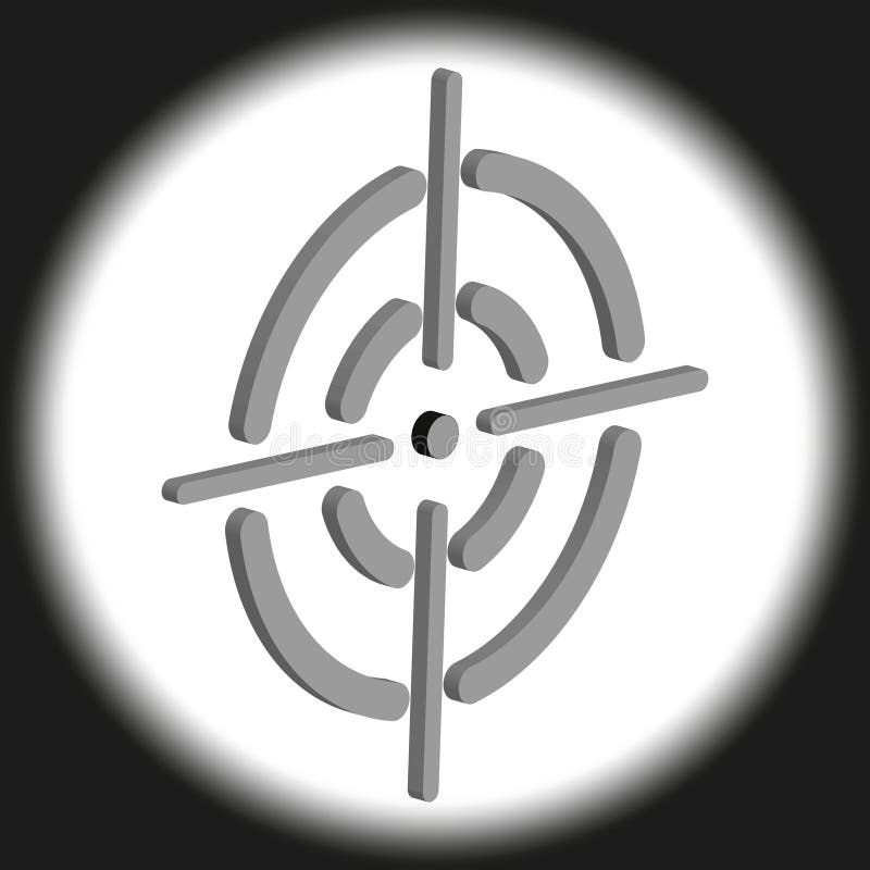 Aim Scope Icon. Precision and Target Vector Illustration. EPS 10 Stock ...