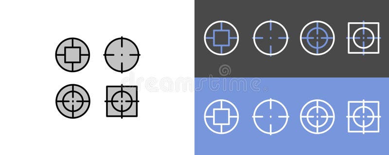 Aim Sight Symbol Set - Modern Sight Icon Symbols Stock Vector ...