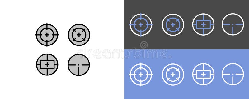 Aim Sight Symbol Set - Modern Sight Icon Symbols Stock Vector ...