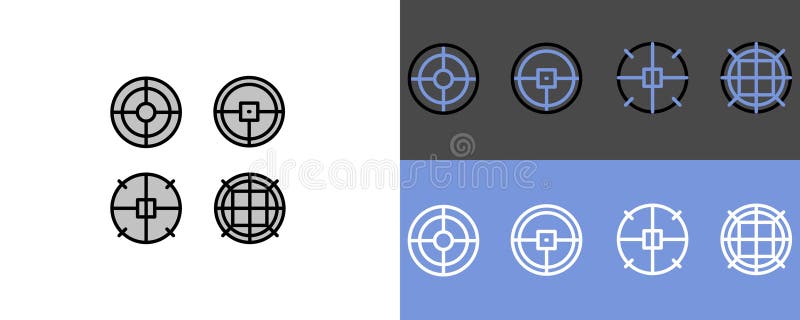 Aim Sight Symbol Set - Modern Sight Icon Symbols Stock Vector ...