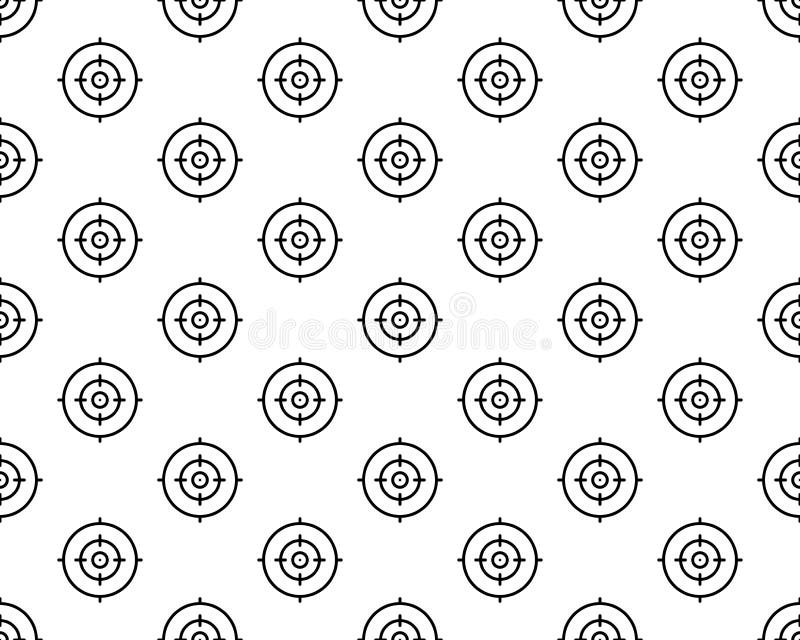 Aim Sight Symbol on White Seamless Background Vector Graphics. Seamless ...