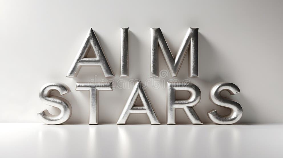 Aim for the Stars with Stylized Metallic Letters on a Clean Surface ...