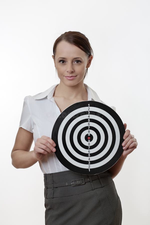 Woman Holding Darts Game Target Stock Image - Image of beautiful ...