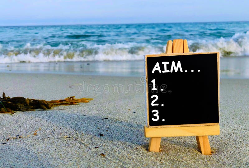 Aim to achieve. stock image. Image of numbers, blackboard - 195626627