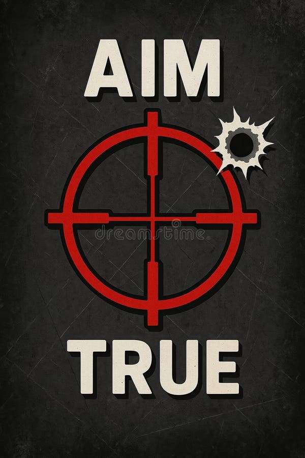 Aim True with a Bold Design Featuring a Target Symbol and a Bullet Hole for Focus and ...