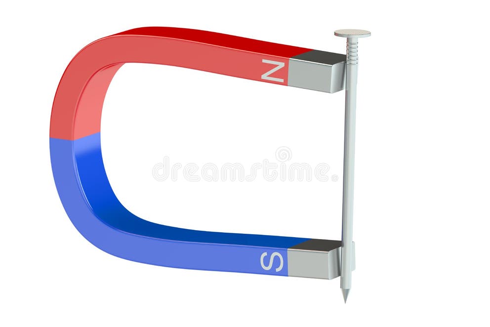 Aimant et clou illustration stock. Illustration du magnétique - 64494825