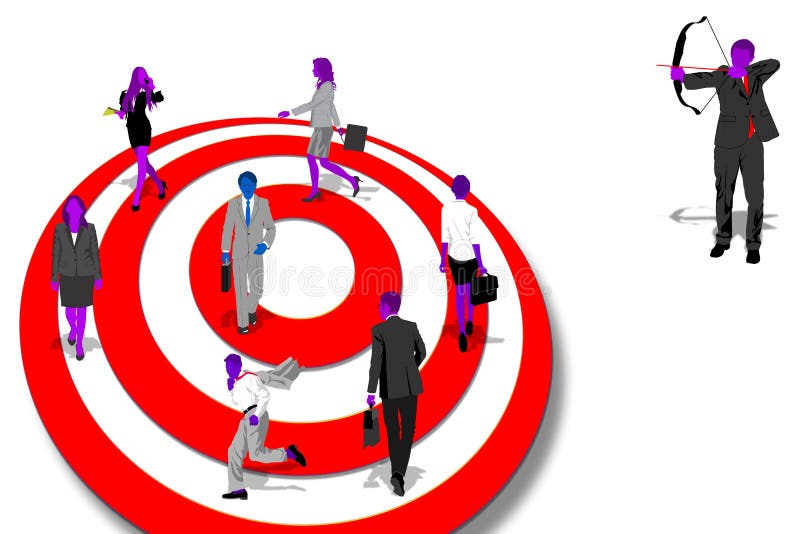Aiming for the Best Office Workers. Stock Illustration - Illustration ...