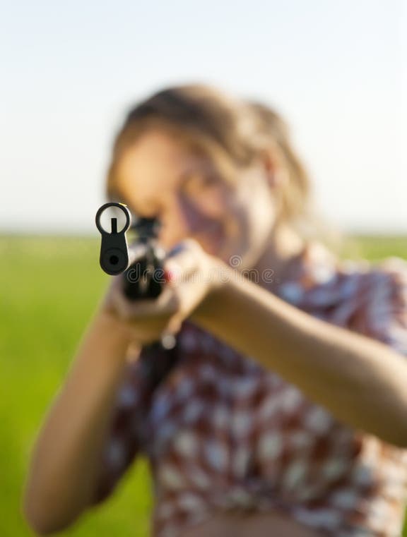 Aiming girl stock image. Image of competition, person - 18794845