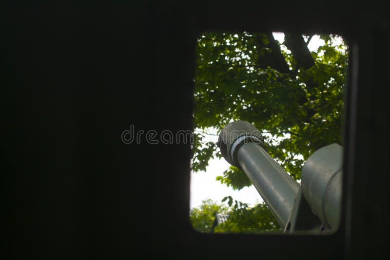 Aiming from an Old Anti-tank Gun. Place To Insert Text Stock Photo ...