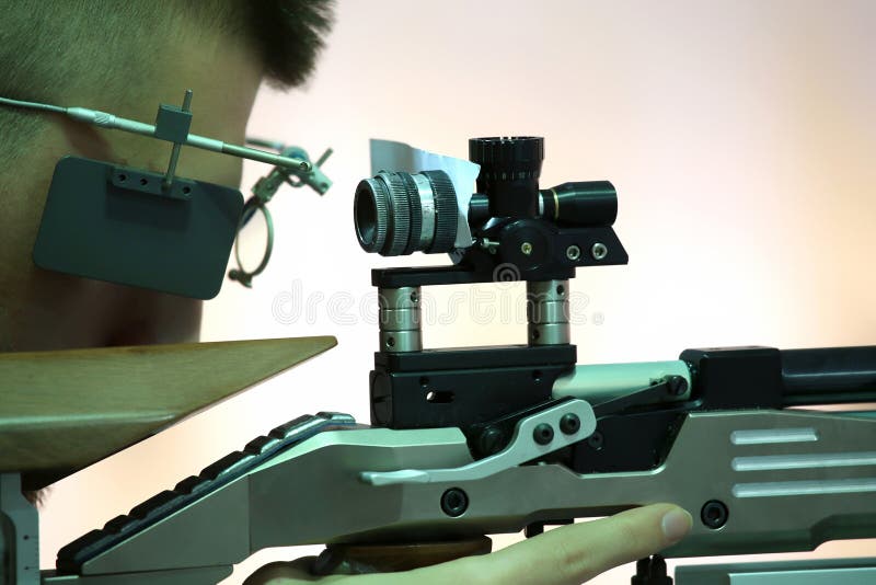 Aiming a Pneumatic Air Rifle Stock Image - Image of aiming, pneumatic ...
