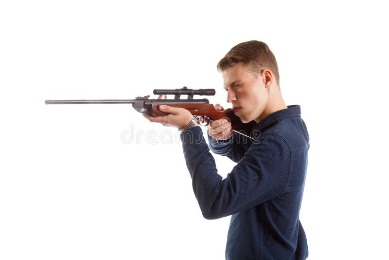 Aiming a rifle stock image. Image of caucasian, guard - 90225105