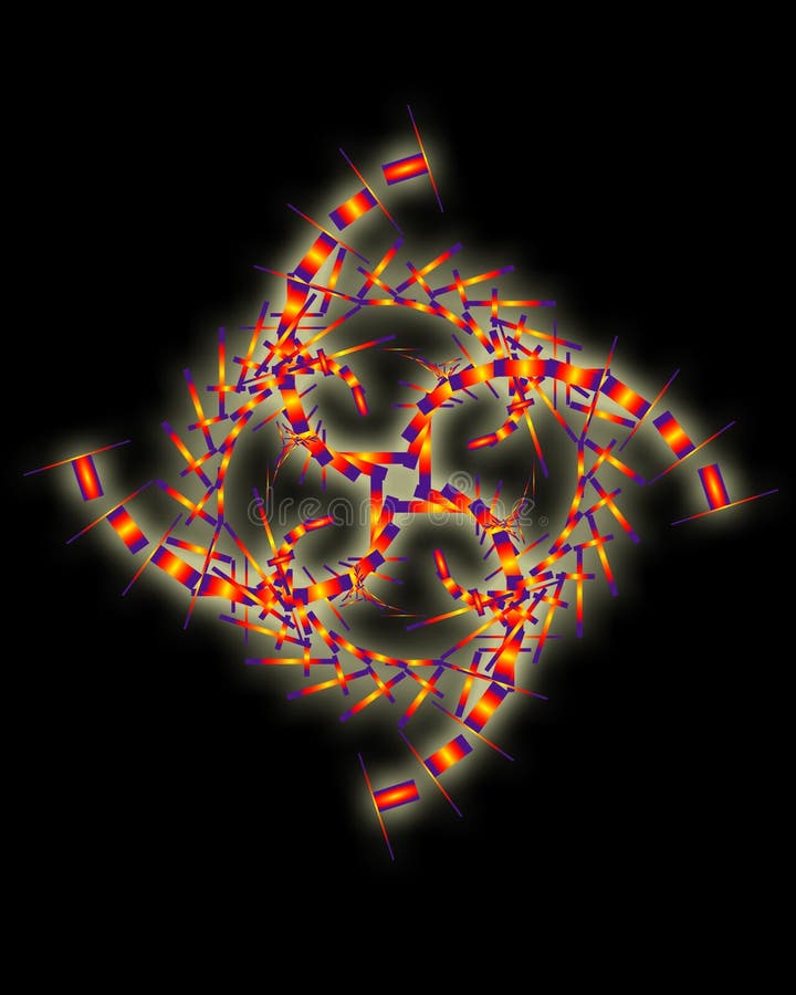 Aimless-color Abstract Composition with a Neon Geometrica Figure Stock ...