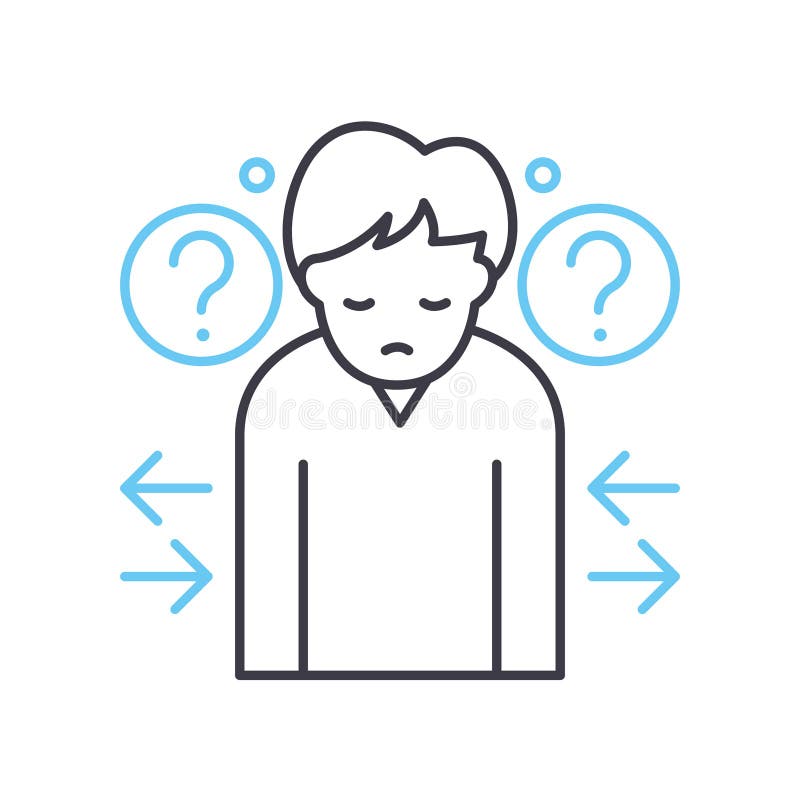 Aimlessness Line Icon, Outline Symbol, Vector Illustration, Concept ...