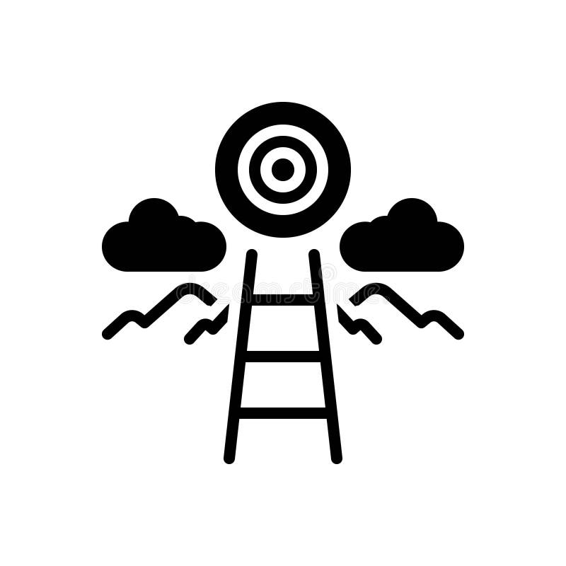 Black Solid Icon for Aims, Target and Goal Stock Vector - Illustration ...