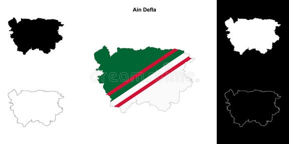 Ain Defla outline map stock vector. Illustration of border - 342074295