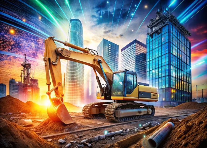 AIPowered Construction Site Visualization Excavator Data Displayed ...