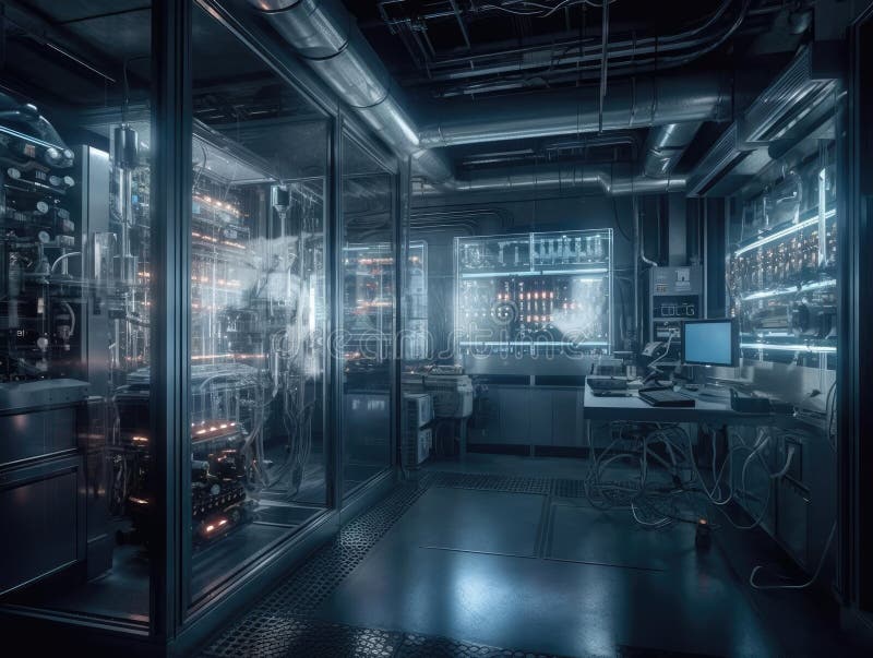 AIpowered Lab with Simulations and Experiments Stock Illustration ...