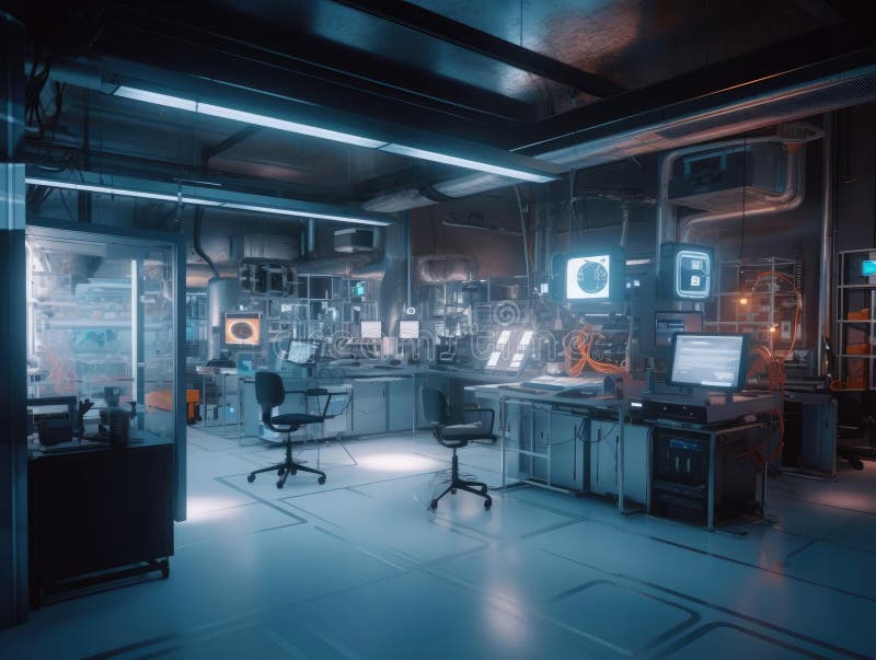 AIpowered Lab with Simulations and Experiments Stock Illustration ...