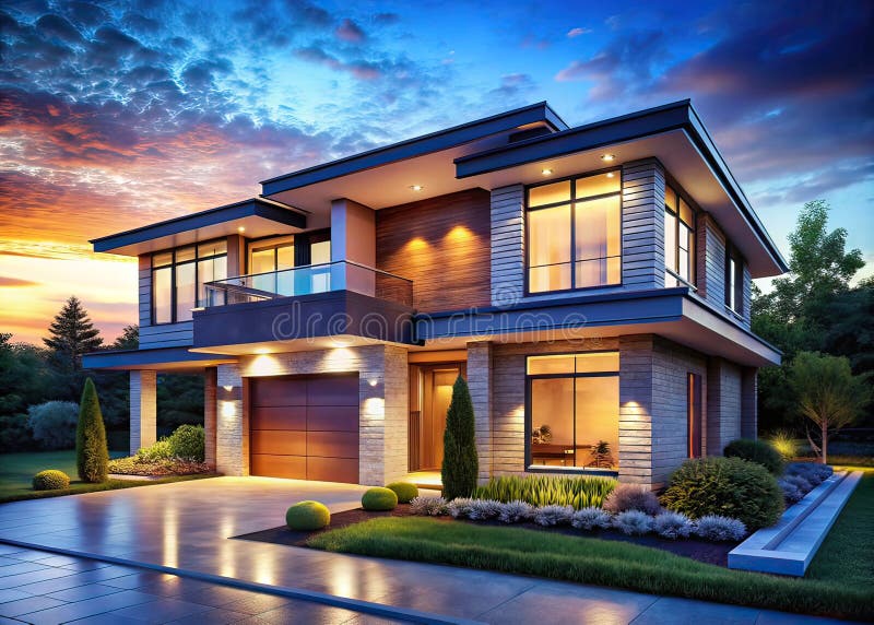 AIPowered Modern Home Design Blueprint Visualization a Stunning 3D ...