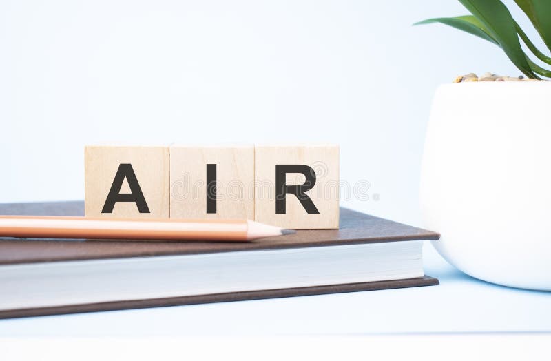 Air Acronym on Building Blocks Supported by Two Different Size Pencils ...