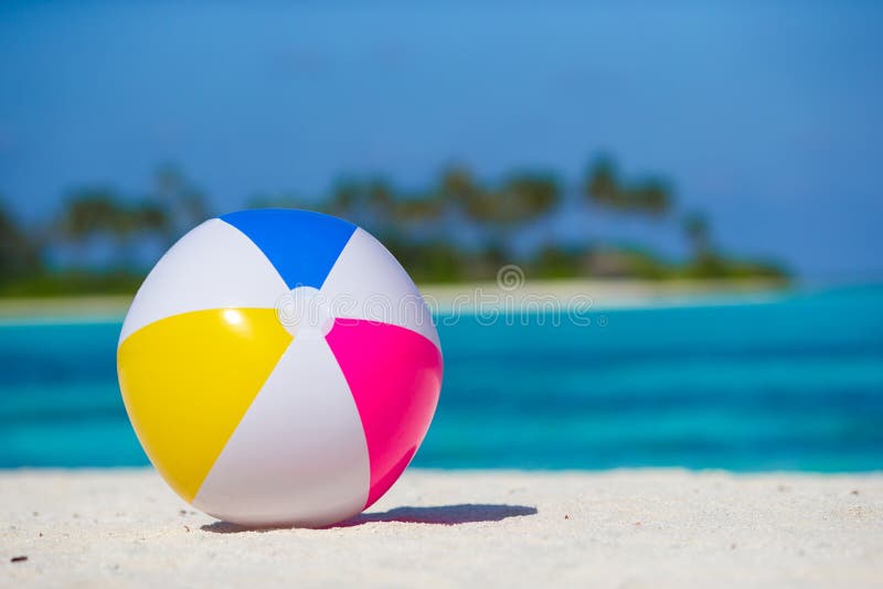 Air Ball at White Beach with Turquoise Sea and Stock Image - Image of ...