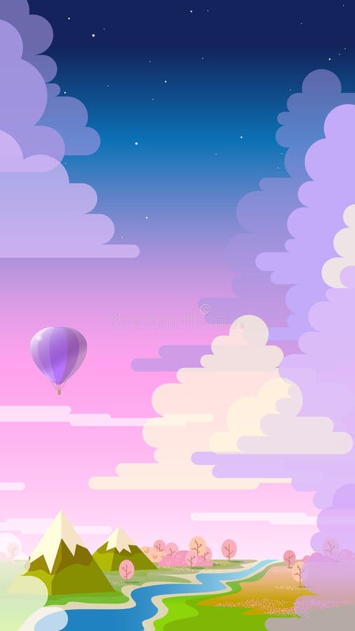 Air balloon flight poster stock vector. Illustration of flight - 97286420