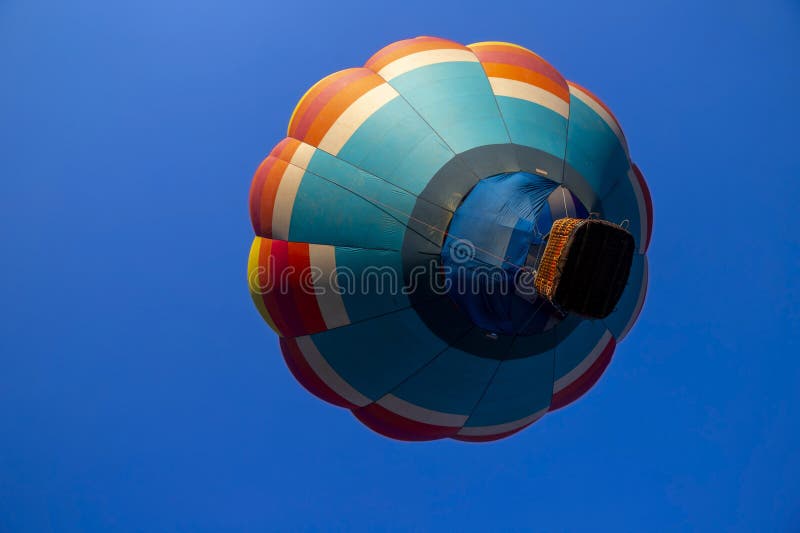 Air Balloon Flying in the Clear Blue Sky Stock Photo - Image of ...