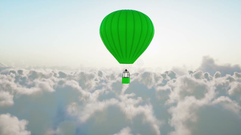 Hot Air Balloon Flying in Animated Forest Background Stock Footage ...