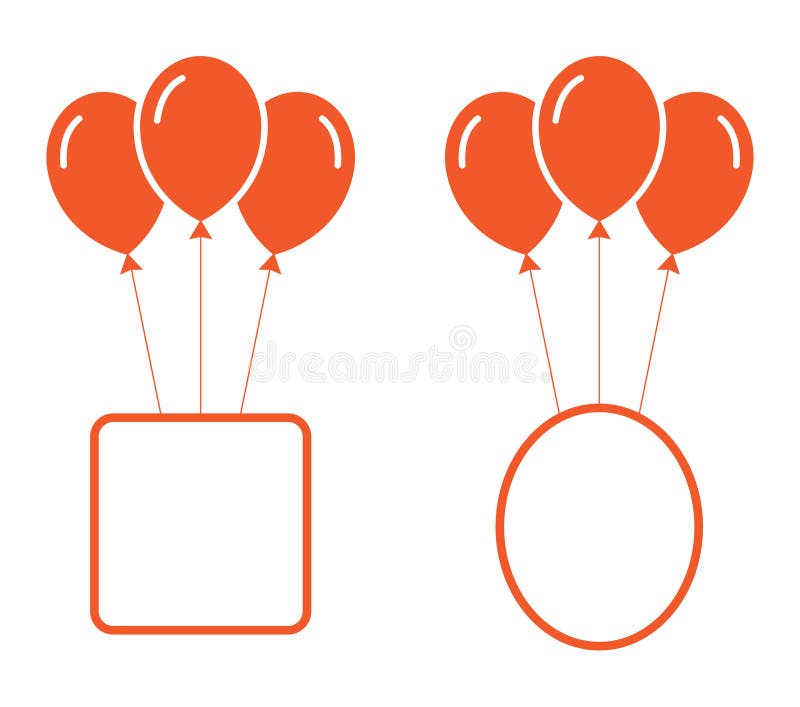 Air Balloon Group Icon with Frame Stock Vector - Illustration of ...